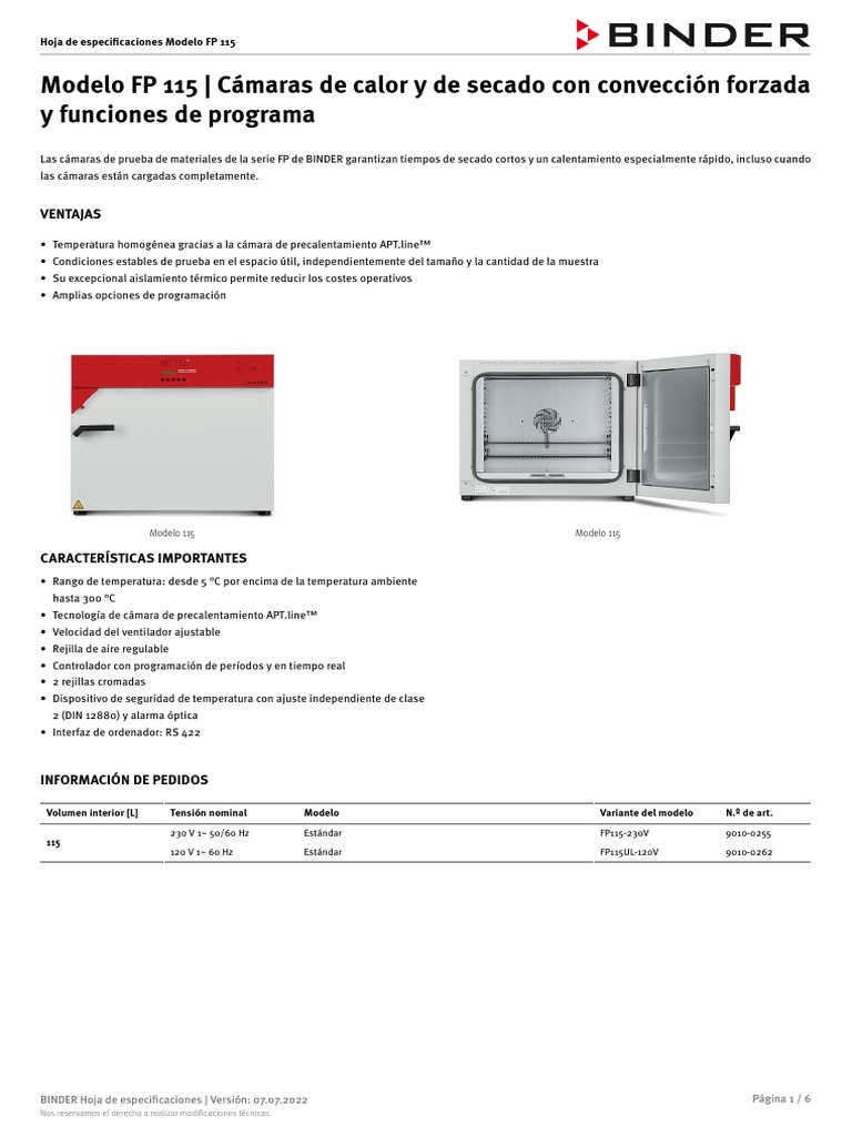 Data Sheet Model FP 115 Es | PDF