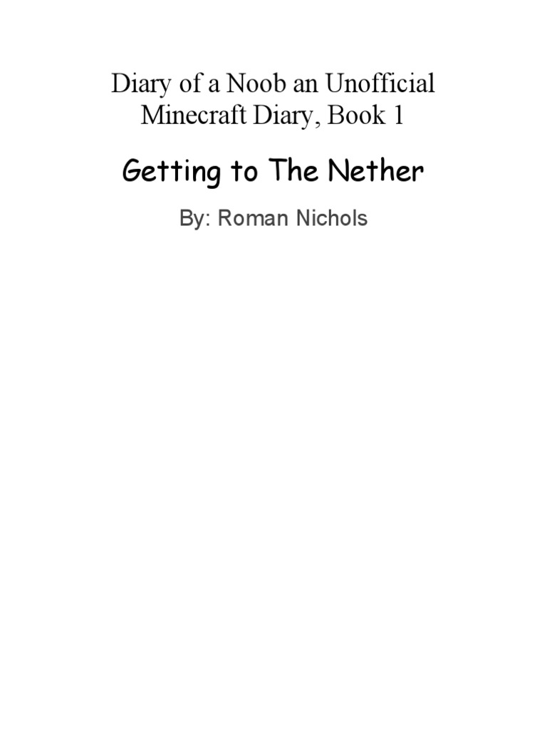 Diary of a Noob an Unofficial Minecraft Diary | PDF