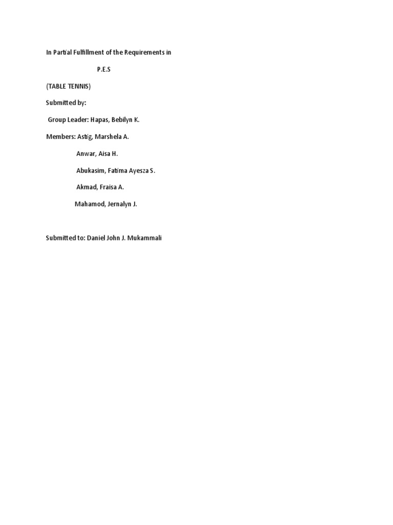 In Partial Fulf-WPS Office | PDF | Table Tennis | Sports