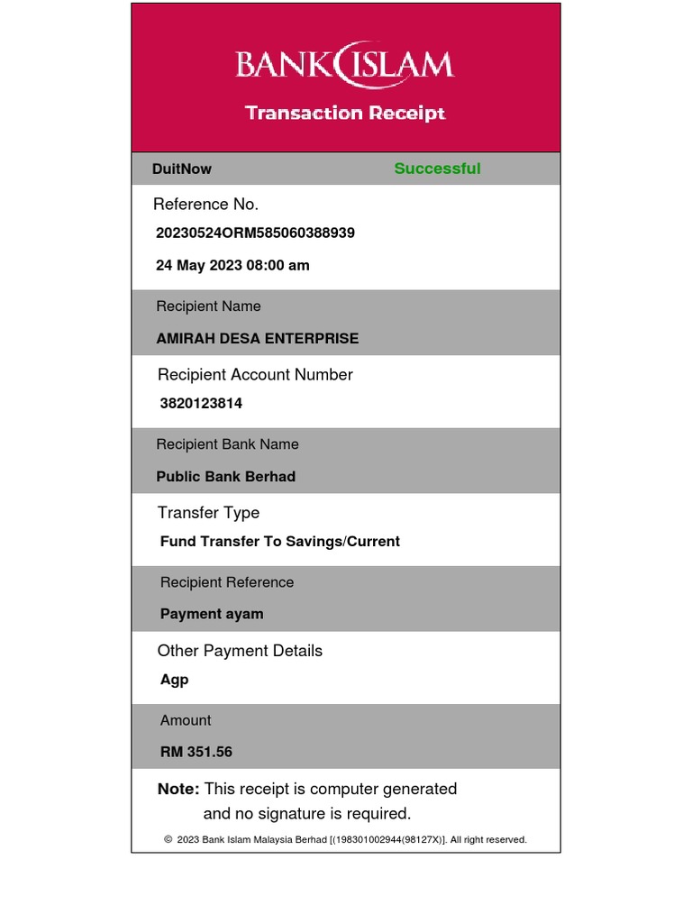 Transaction Receipt 24052023080050 | PDF
