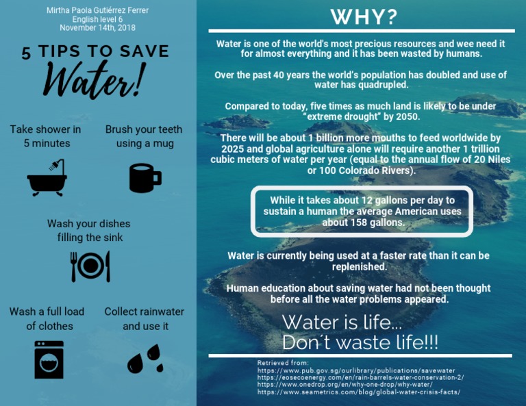 5 Tips To Save Water | PDF | Water | Physical Geography