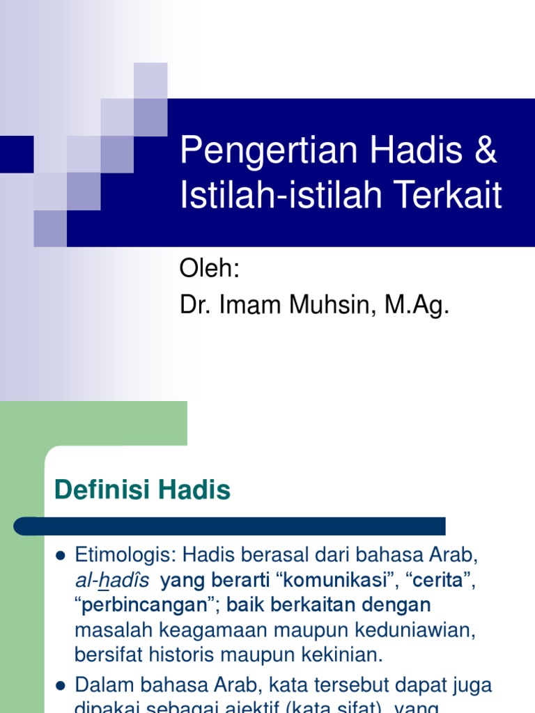 1-Pengertian - Hadis & Sunnah | PDF