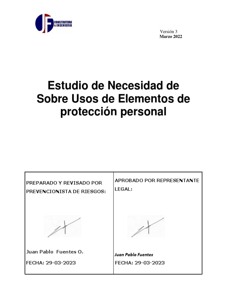 Procedimiento para Estudio de Necesidad de EPP V2 | PDF