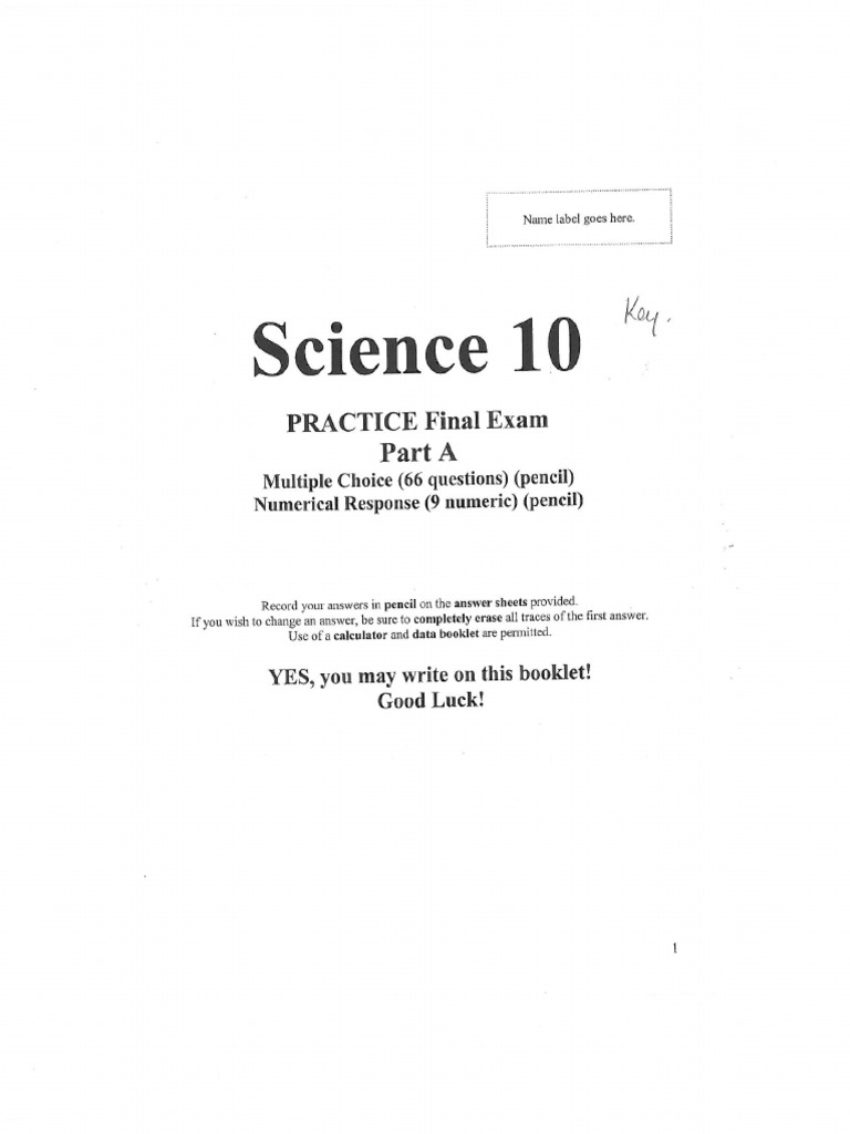 Sci 10 Final Answer Key | PDF