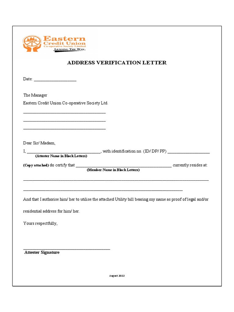 Address Verification for Members | PDF