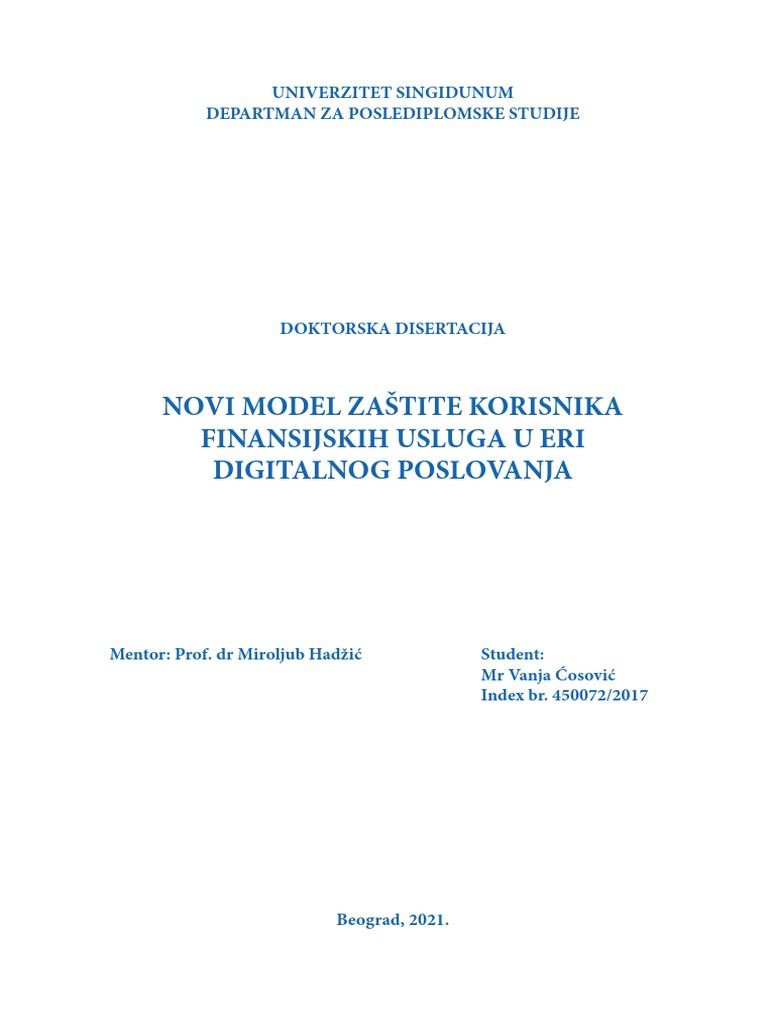 Vanja Ćosović - Disertacija | PDF