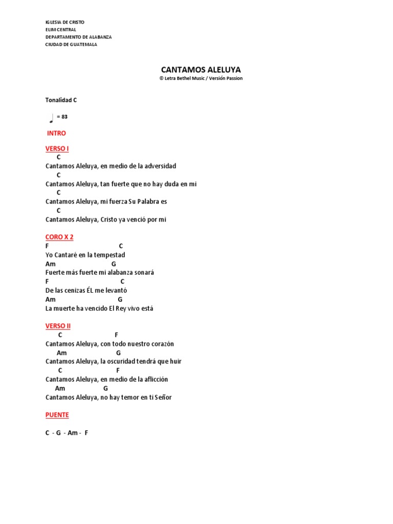 Cantamos Aleluya | PDF