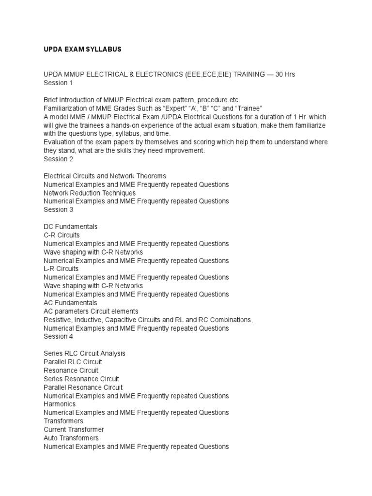 UPDA EXAM SYLLABUS | PDF