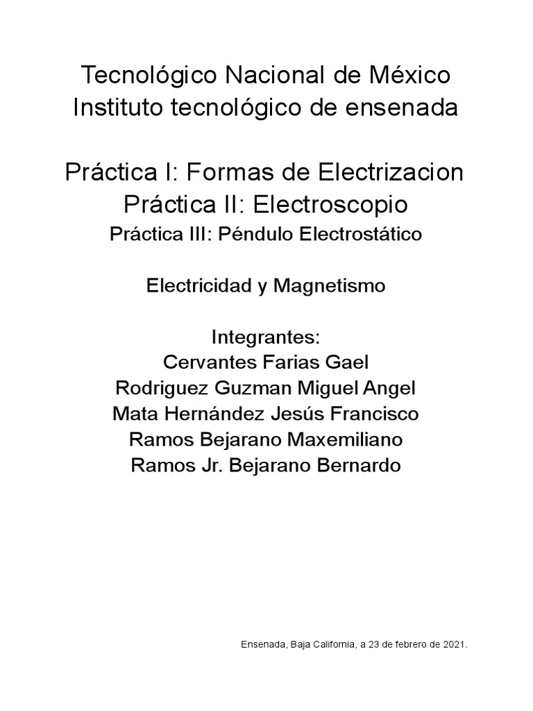 Reporte Practica Electricidad y Magnetismo | PDF