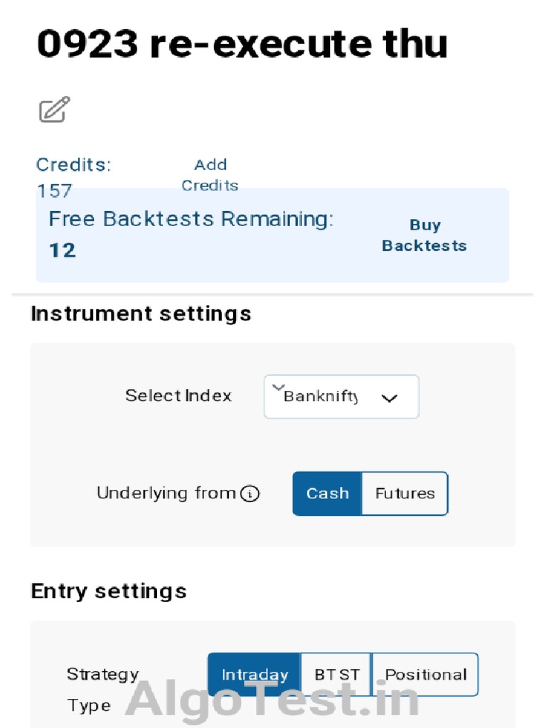 Algotest - Strategy - 0923 Re-Execute Thu - 7v1yh14 | PDF