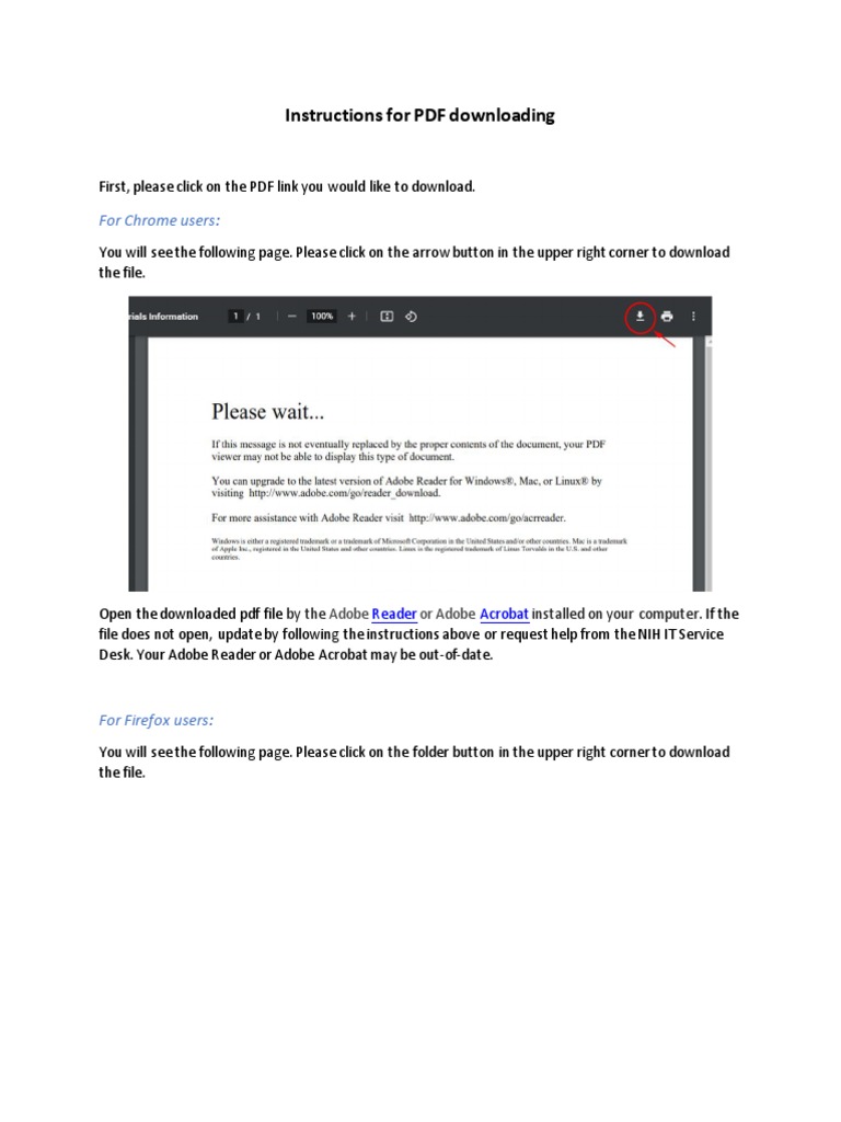 Instructions For PDF Downloading | PDF