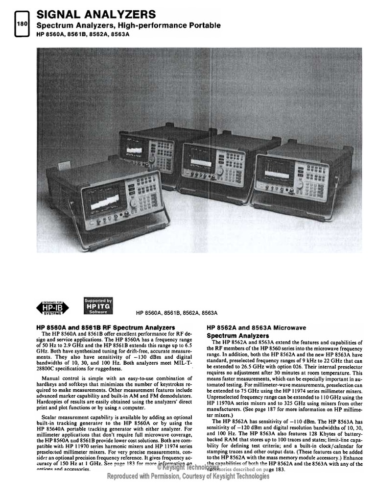 HP Spectrum Analyzers Overview | PDF | Decibel | Hertz
