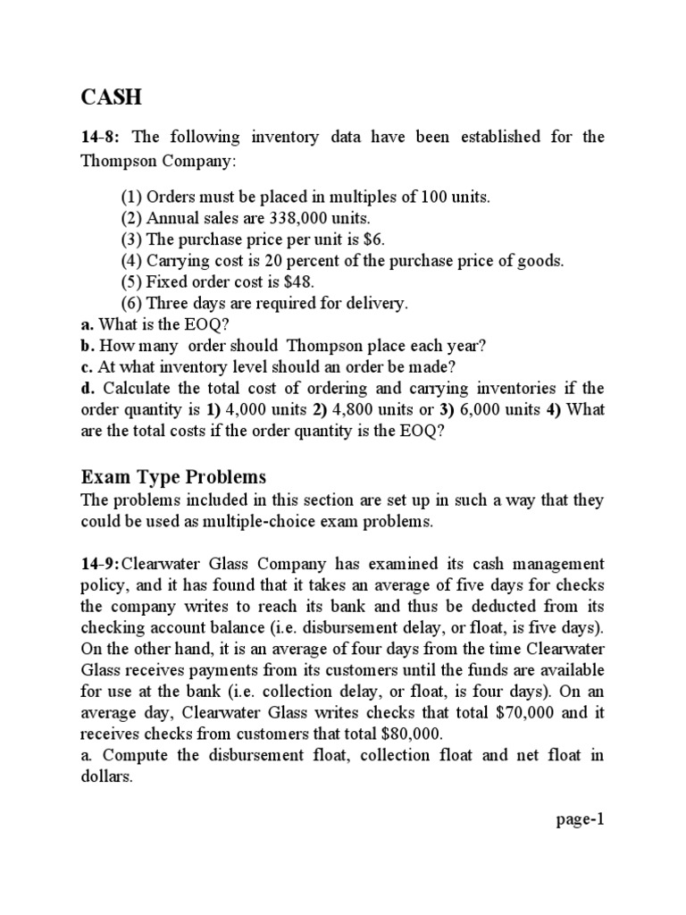 CASH Math | PDF | Float (Money Supply) | Discounting