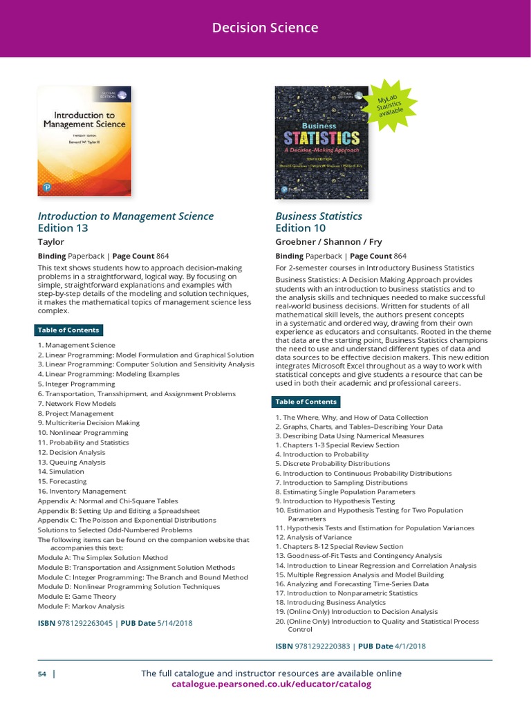 Decision Science | PDF | Analytics | Statistics