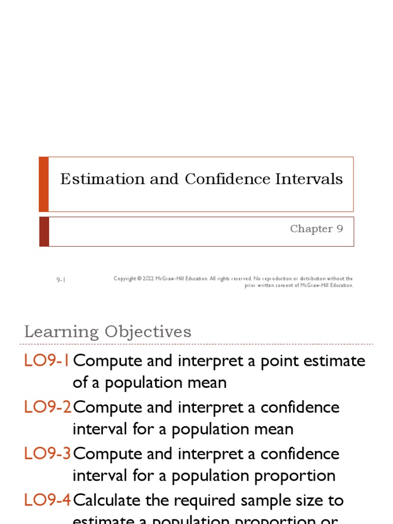 Estimation and Confidence Intervals | PDF | Sample Size Determination | Confidence Interval