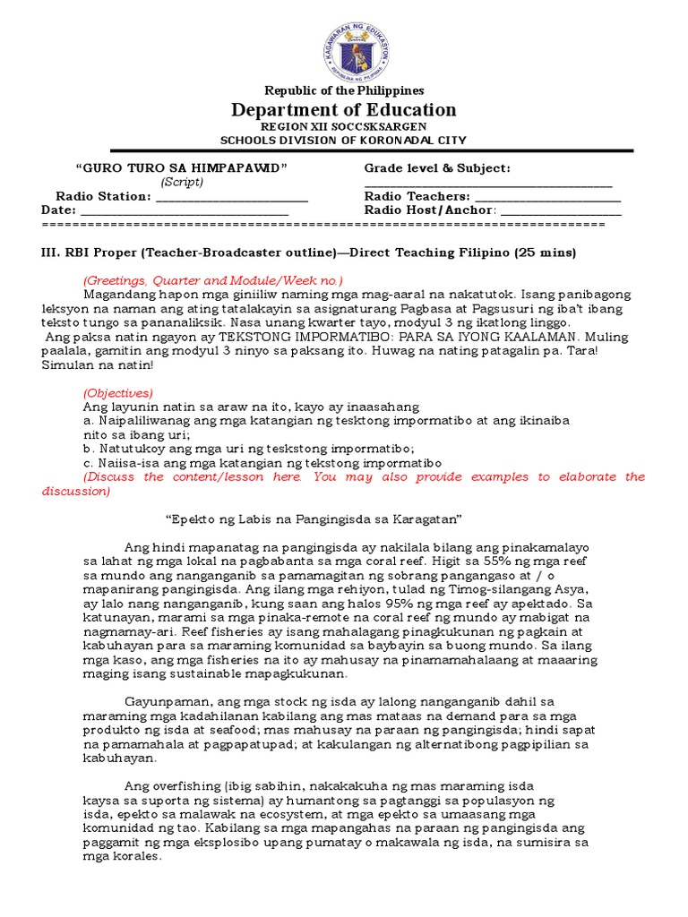 pagbasa module 3 | PDF
