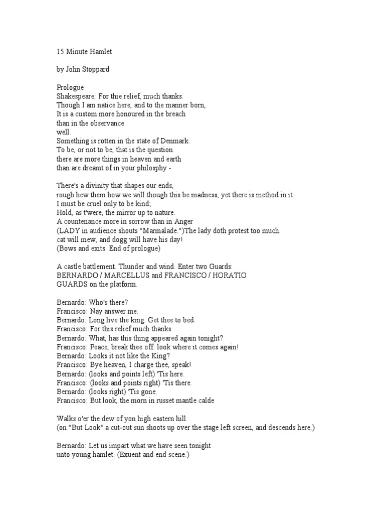 15 Minute Hamlet | PDF | Hamlet