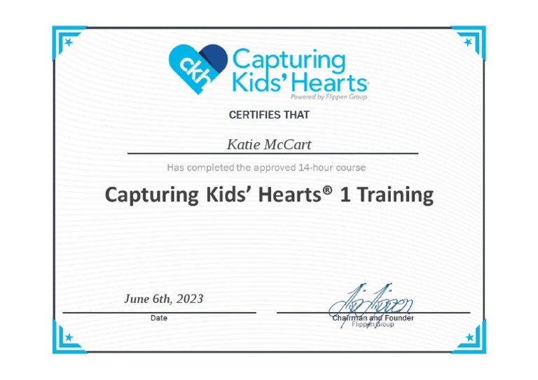 Capturing Kids Hearts 1 Certificate 06-06-2023 | PDF