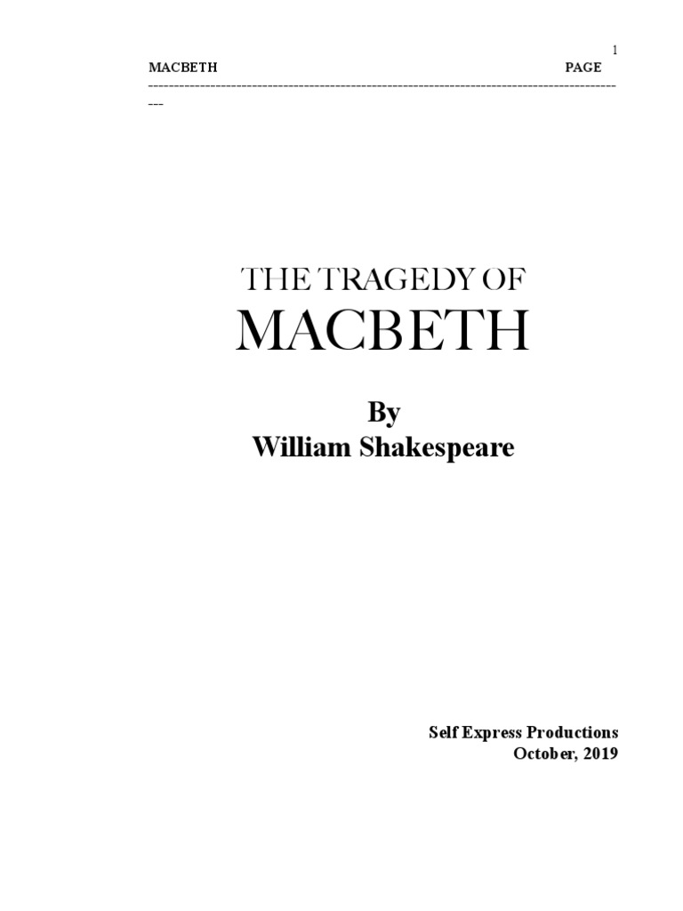 Macbeth CutScript | PDF | Macbeth | Shakespearean Tragedies