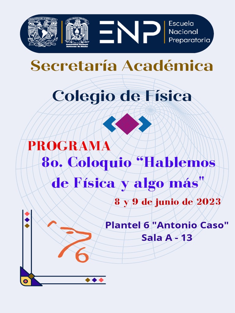Programa 8o Coloquio | PDF | Ciencias fisicas
