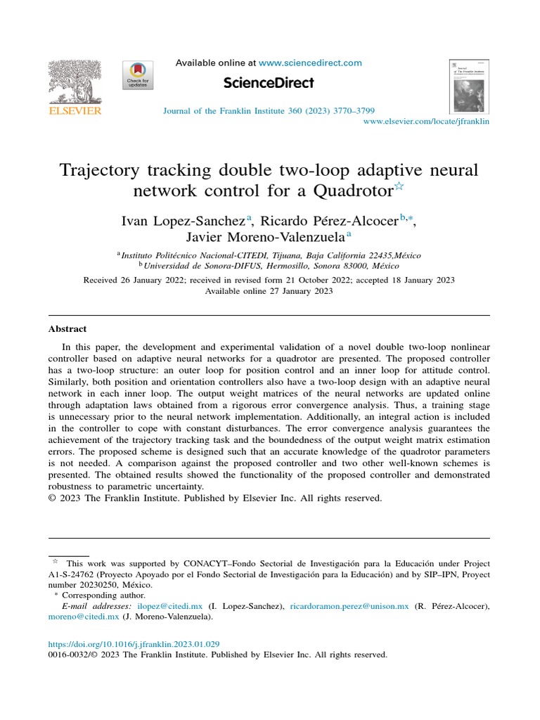 Quadrotor p2 | PDF | Control Theory | Artificial Neural Network