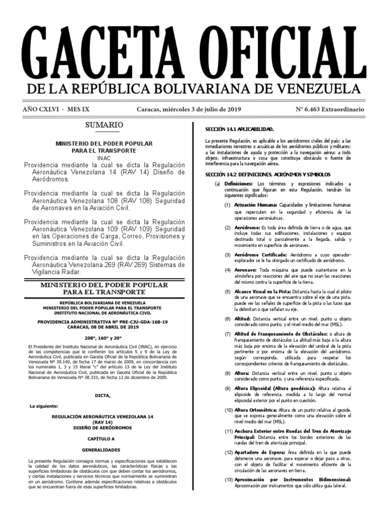 Rav 14 Diseño de Aeródromos | PDF | Aeropuerto | Pista
