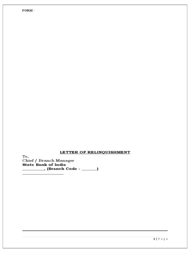 LETTER OF RELINQUISHMENT ratan das | PDF