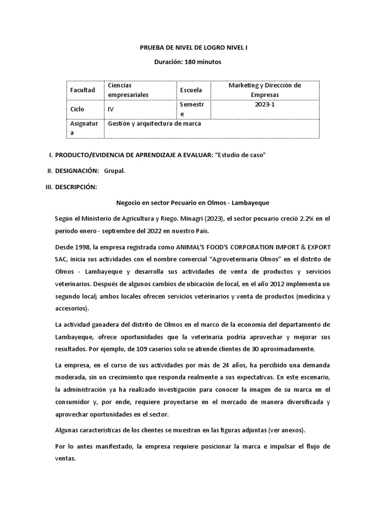 Prueba de Nivel de Logro IV Ciclo | PDF | Marca | Evaluación