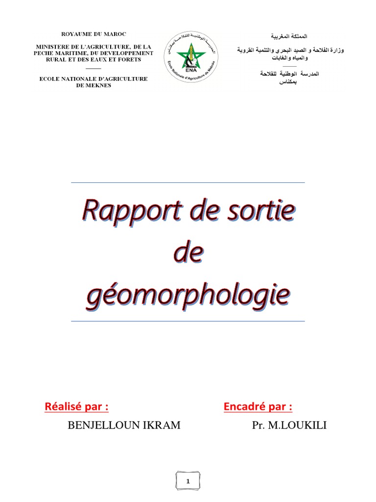 Rapport de sortie géomorphologique 2019 | PDF | Géomorphologie ...