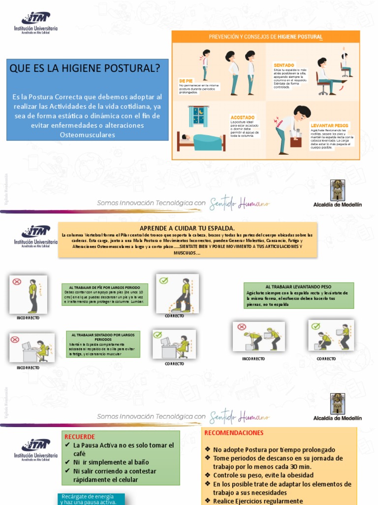 Recomendacion Higiene Postural | PDF | Dolor lumbar | Enfermedades y ...