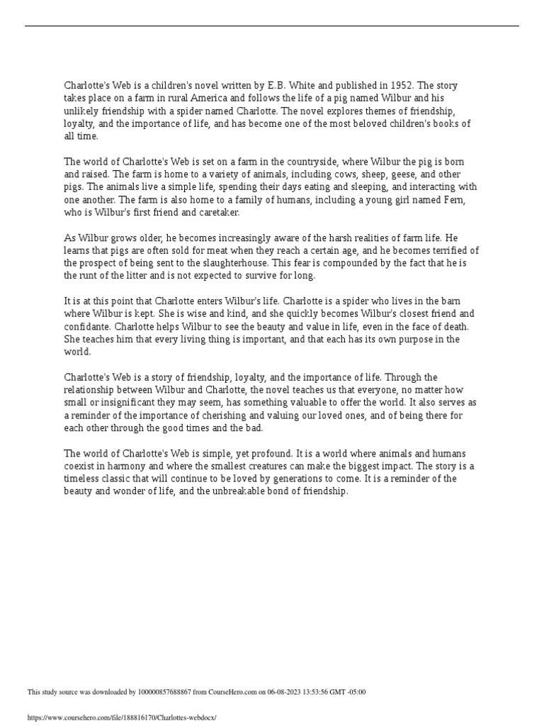 Charlottes Web | PDF