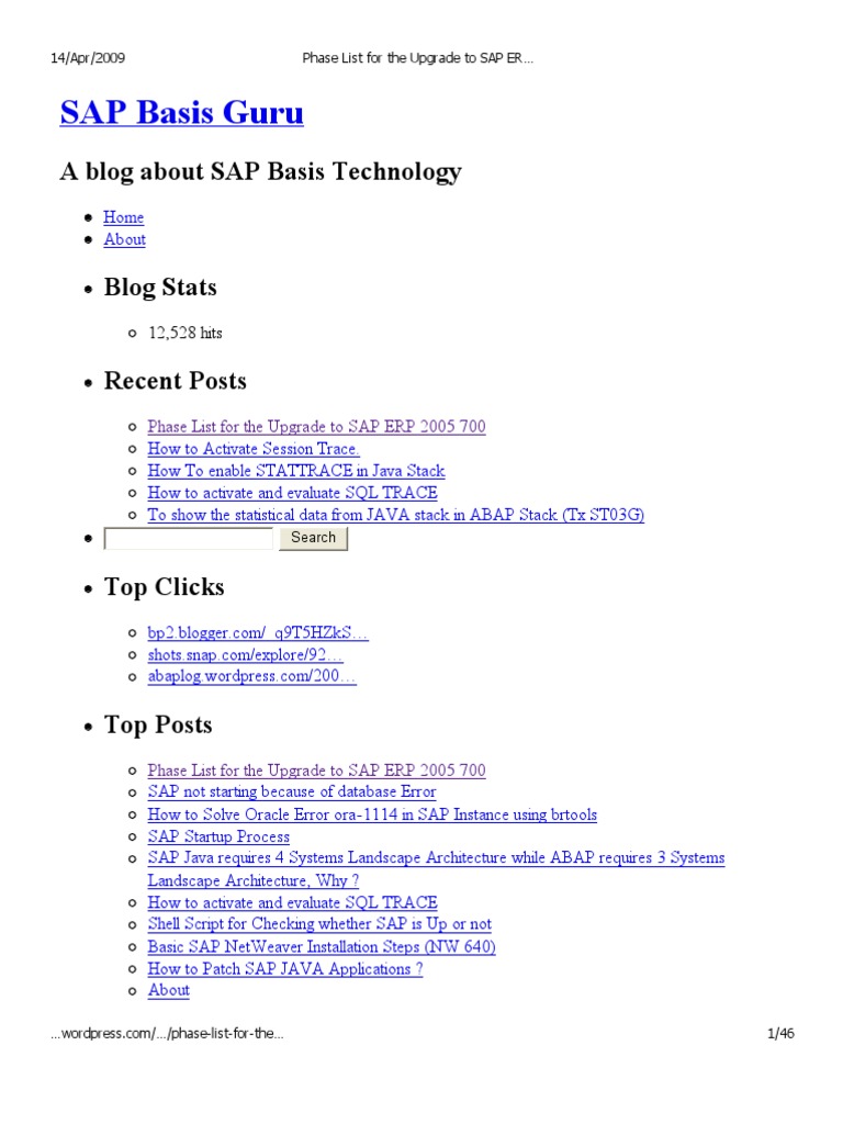 Phase List For The Upgrade To SAP ERP 2005 700 | PDF | Oracle Database | Ibm Db2