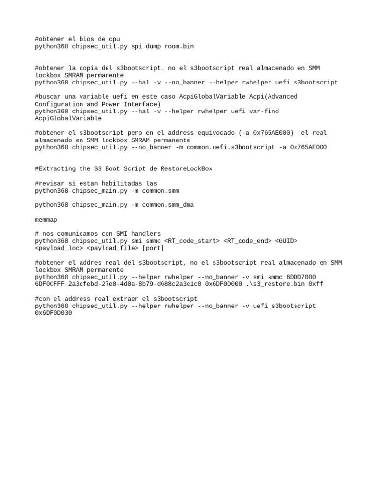 Chipsec Comandos | PDF