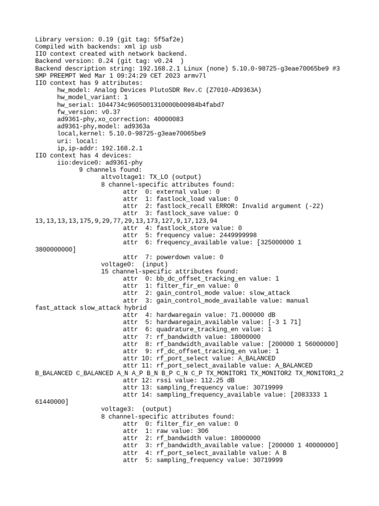 Plutoconfig | PDF | Bandwidth (Signal Processing) | Sampling (Signal Processing)