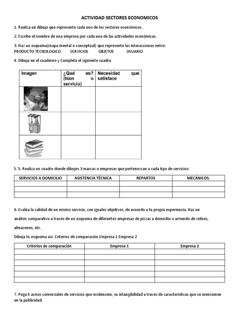 Actividad Sectores Economicos | PDF