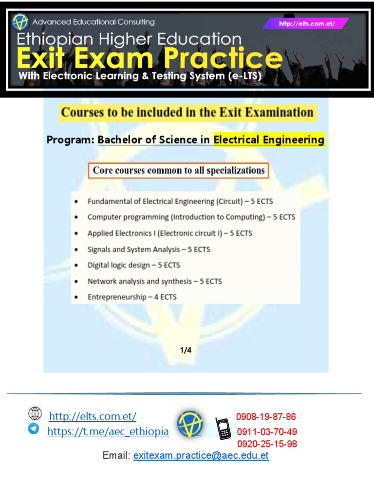 #Electrical Engineering List of Exist Exam Courses | PDF