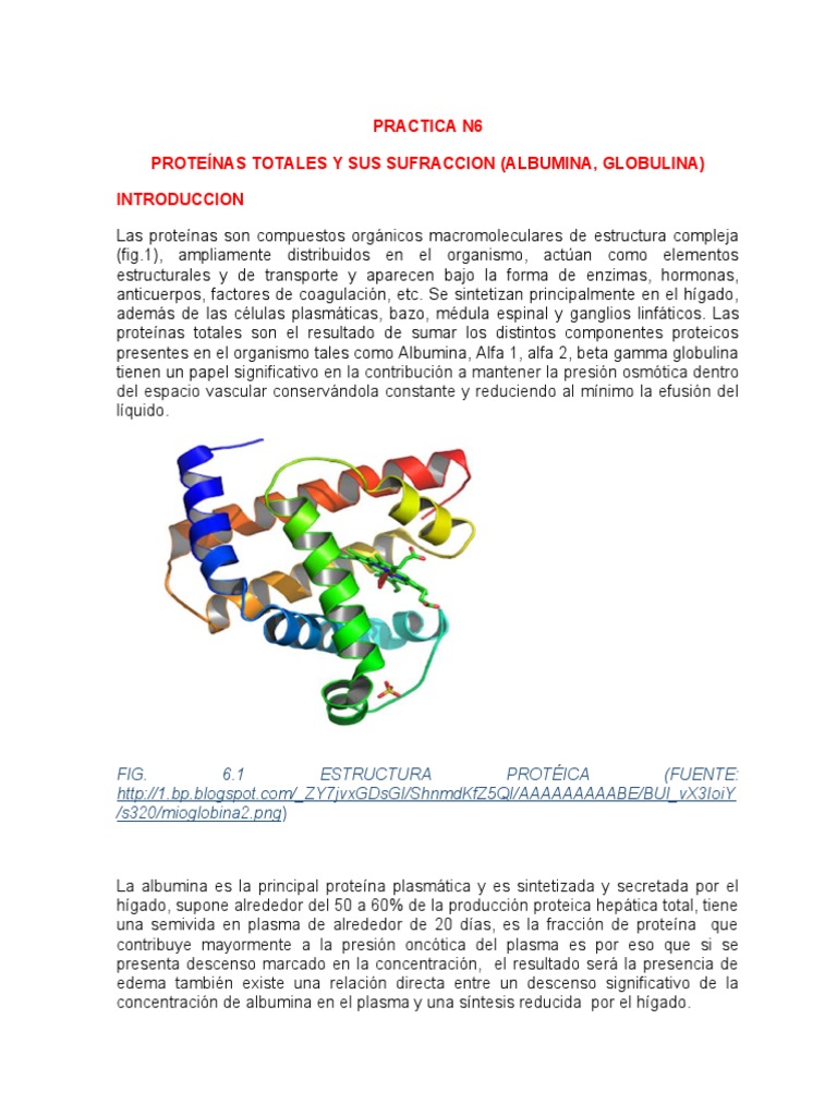 Determinación de Proteínas Totales y Fracciones | PDF | Proteínas | Edema