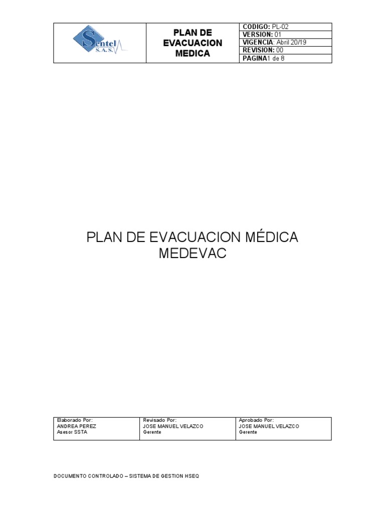 Plan de Evacuación Médica MEDEVAC | PDF | Lesión | Primeros auxilios