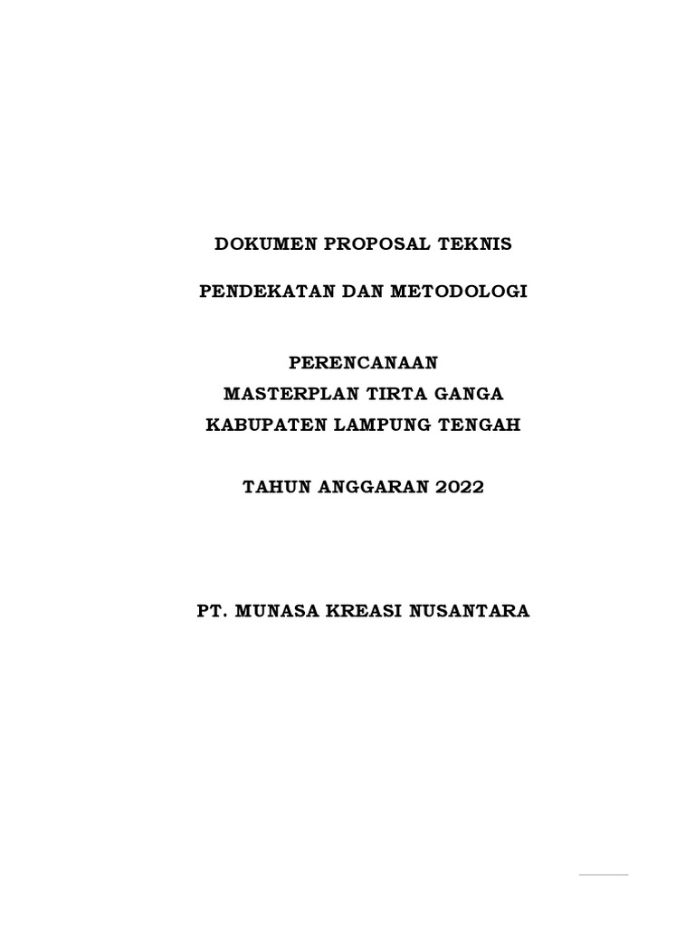 Ustek MASTERPLAN TIRTA GANGA LAMPUNG TENGAH | PDF