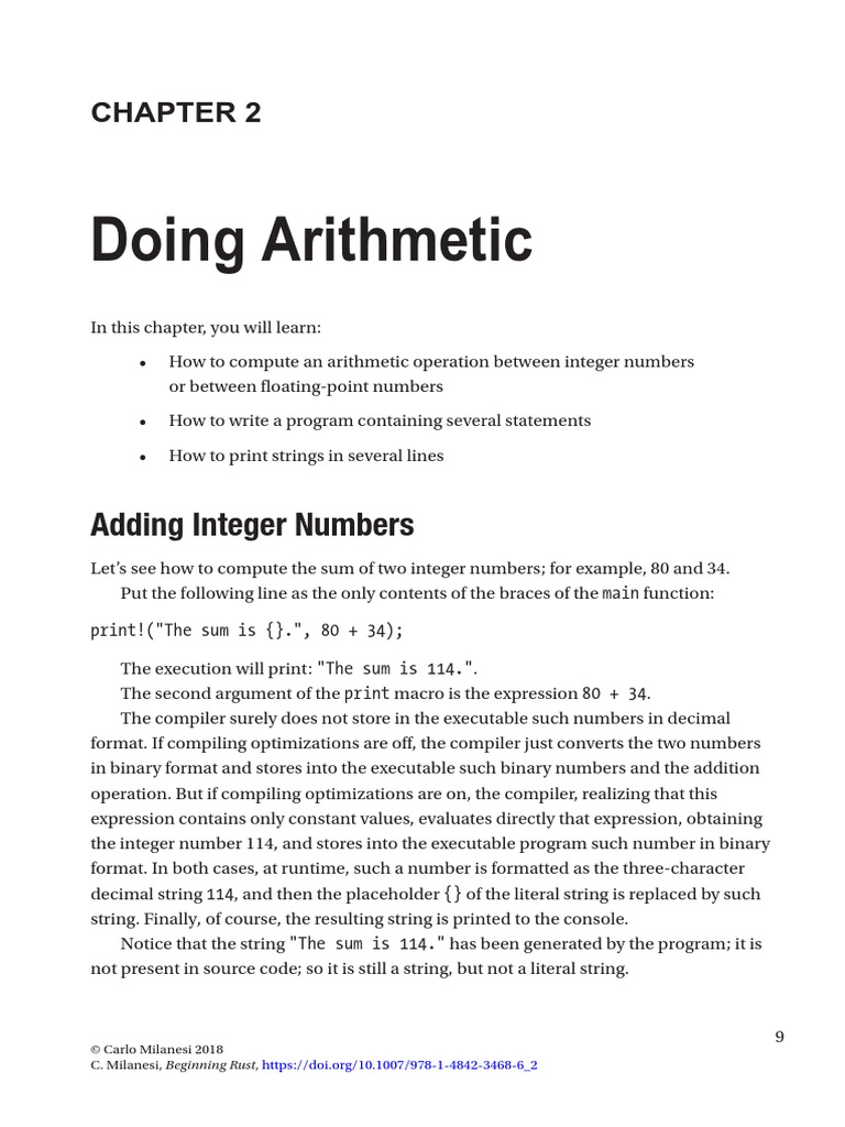 Rust Arithmetic Operations Explained | PDF | Computers