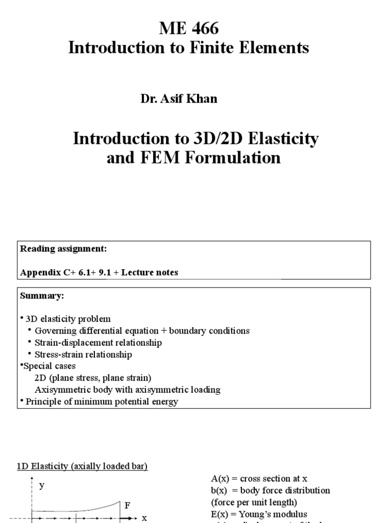3D - 2D Elasticity and FEA (13) - A | PDF | Linear Elasticity | Stress (Mechanics)