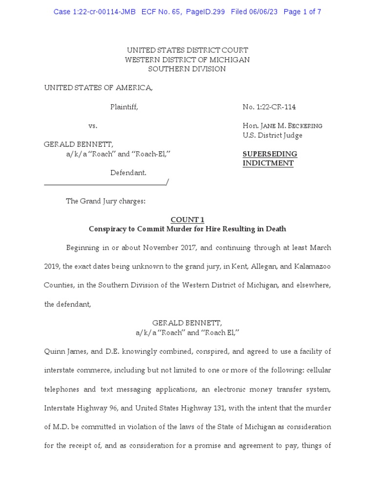 Gerald Bennett Superseding Indictment | PDF | Kidnapping | Criminal Justice