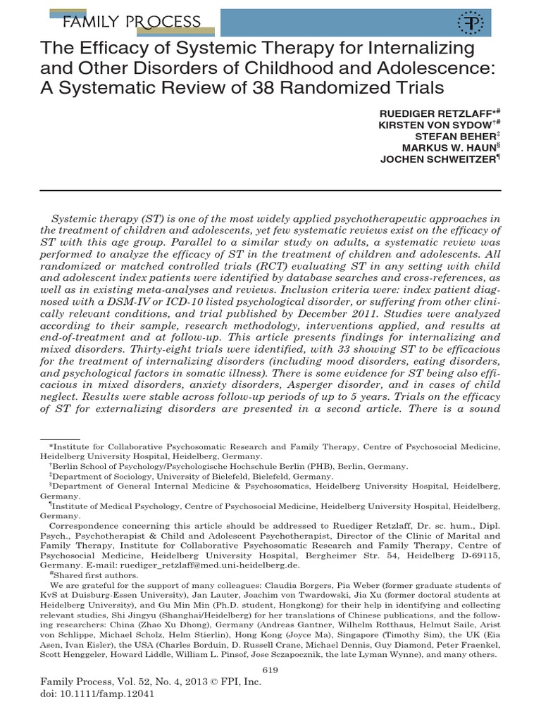 Family Process - 2013 - Retzlaff - The Efficacy of Systemic Therapy For ...