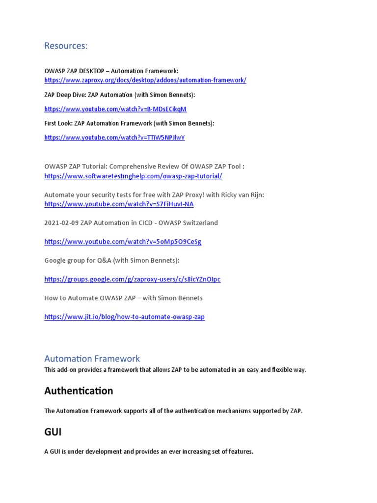 ZAP - Automation Framework | PDF | Web Application | Image Scanner