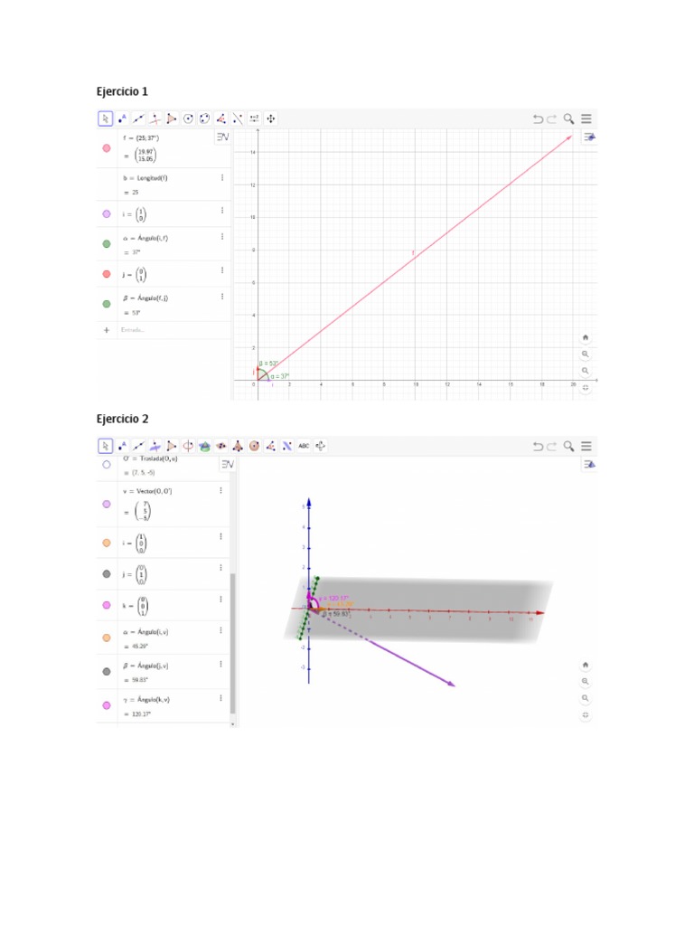Ejercicios Geogebra | PDF