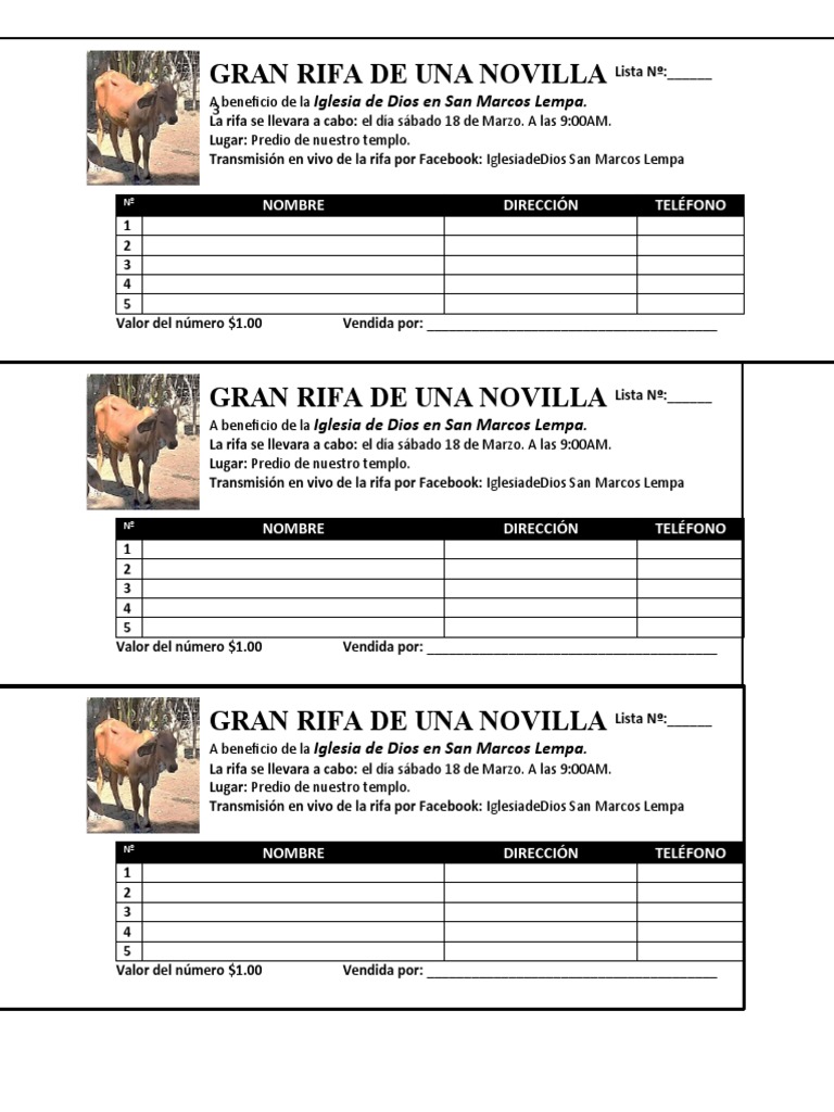 Listas para La Rifa | PDF