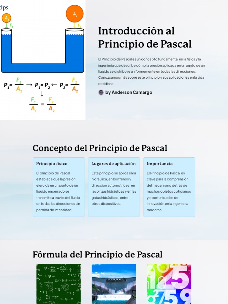 Introduccion Al Principio de Pascal | PDF | Presión | Líquidos
