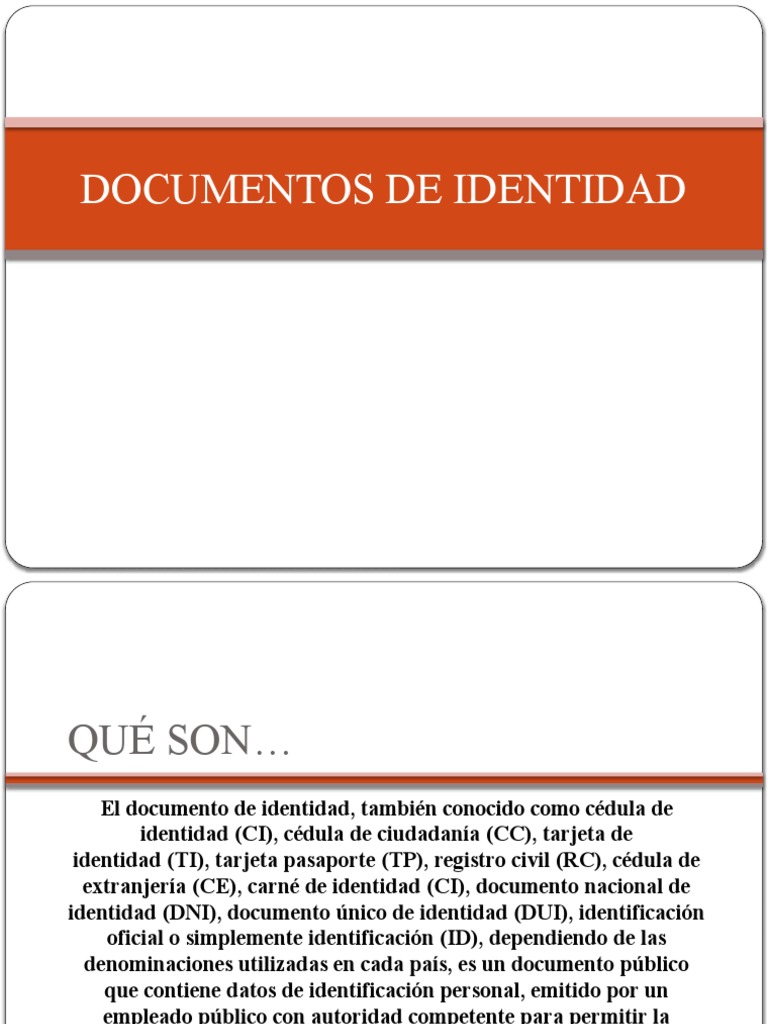 Documentos de Identidad | PDF