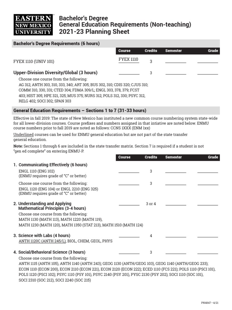 ENMU General-Education-Requirements | PDF