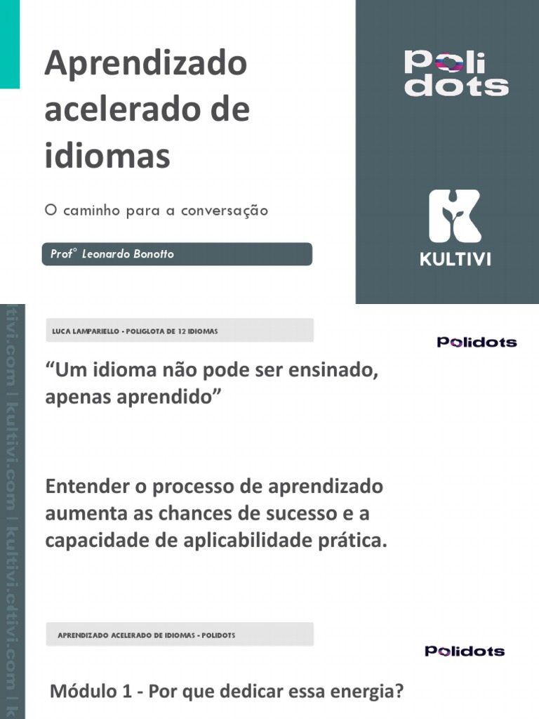 2021 11 23 209308 Módulo 1 - Aprendizado Acelerado de Idiomas (Polidots + Kultivi) | PDF ...
